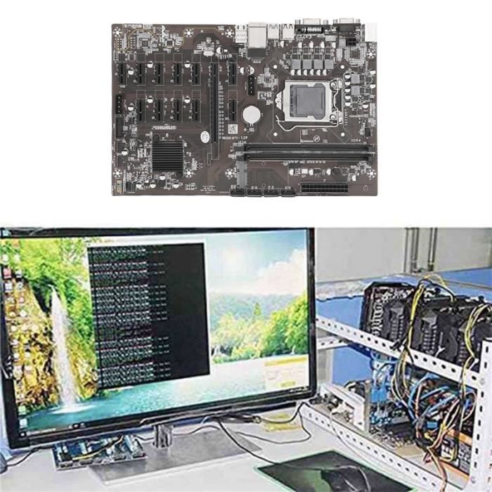 B250B ETH Mining Motherboard+G3900 CPU+SATA Cable+Switch Cable+Baffle ...