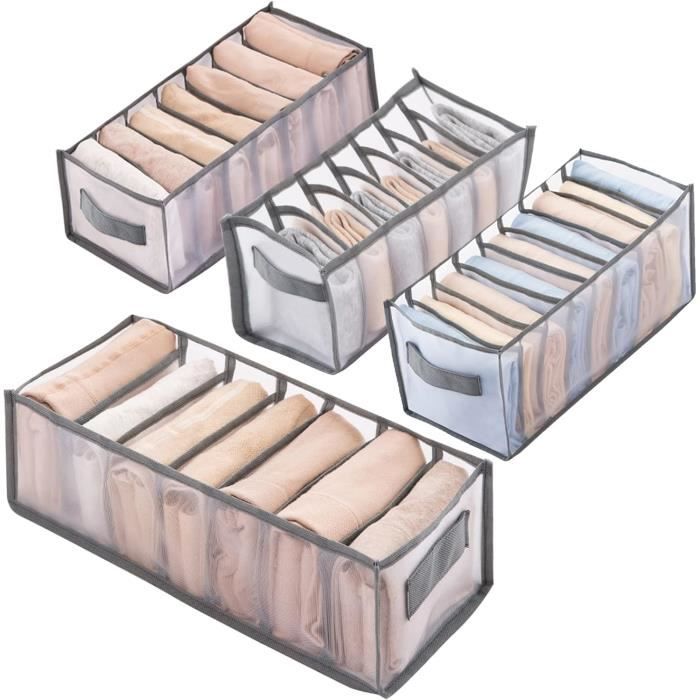 KOSHIFU 4PCS Boîte de Rangement Pliable Boîte de Rangement Pour Jeans ...