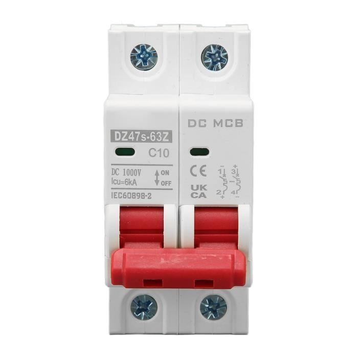 Mini disjoncteur 2P 2P Mini disjoncteur 6000A capacité de rupture petit système solaire ...