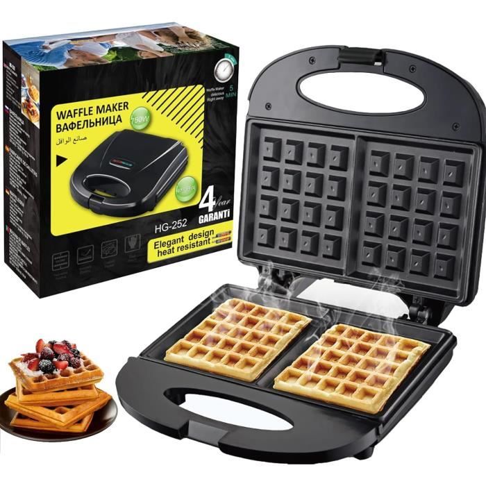 Gaufrier Professionnel, Machine A Gauffre Pour 2 Gaufres, 750W Gaufres ...