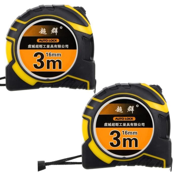 Pièces de ruban à mesurer autobloquant, règle rétractable de 3m, ruban ...