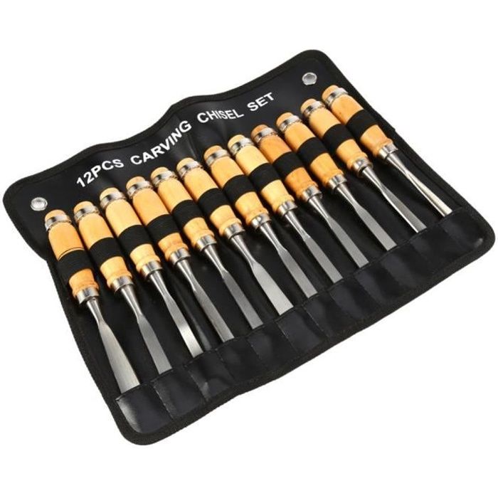 Kit de 12 Pcs Ciseaux de Travail du Bois Sculpture Ciselure ...