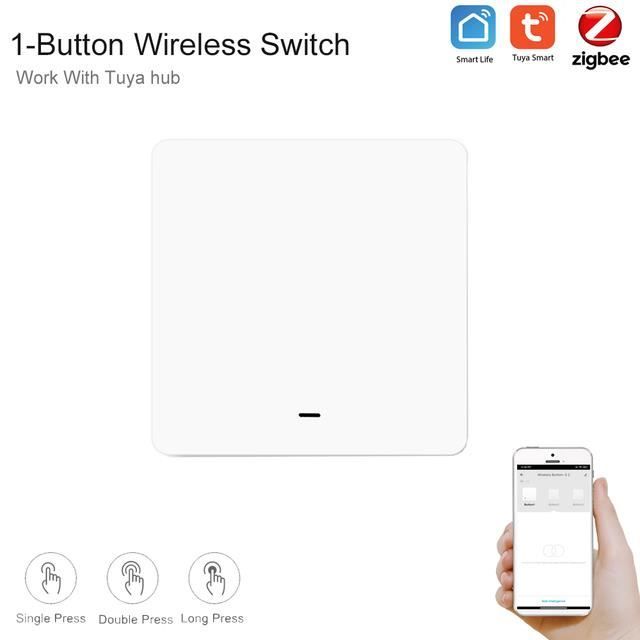 INTERRUPTEUR,Battery Switch-1CH--Interrupteur Mural Sans Fil Tuya Zigbee, 1-2-3 Gangs, Wi-fi ...