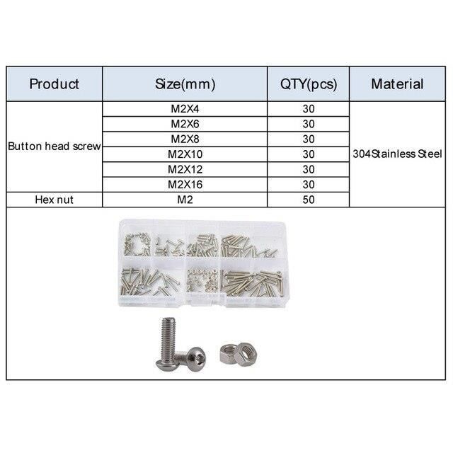 ECROU,M2--Boulons et écrous M2 M3 M4 M5 M6 avec filetage métrique, kit'assortiment de boulons en ...