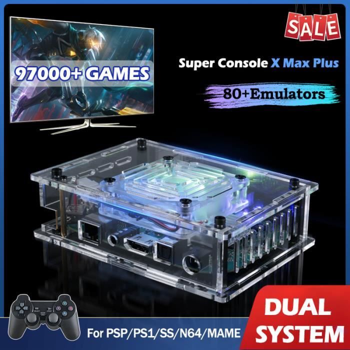 256 Go de blanc sans fil - Super console de jeu vidéo rétro X Max Plus ...