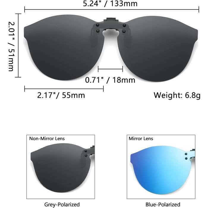 Clip Lunettes de Soleil Polarisées pour femme homme, Clip Solaire pour ...