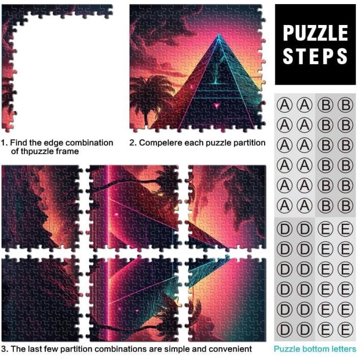 Puzzle Pour Adultes Une Pyramide Dans Le Sable Néon Jigsaws 500 Pièces ...