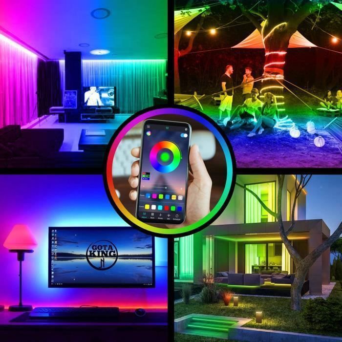 Ruban LED 15M 5050 - Bleutooth Bande LED avec télécommande 44 touches + Contrôlé par APP du ...