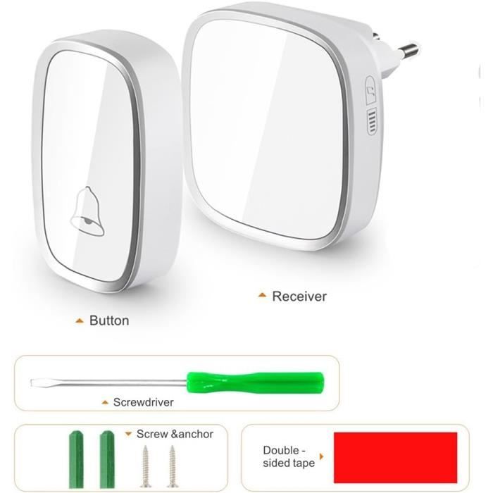 Sans Fil Sans Fil De Sonnette Portée, Kzkj Sur 280 M Avec 36 Sonneries ...