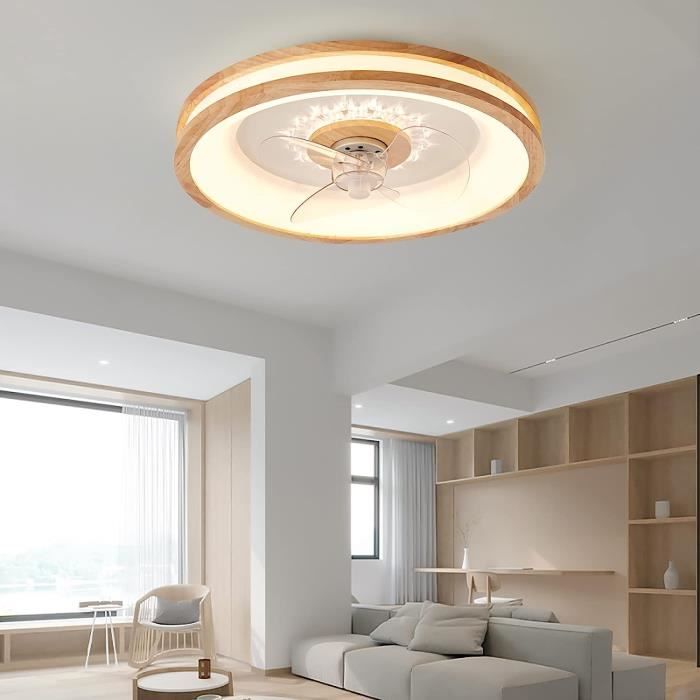KNVSS Ventilateur Silencieux Plafond Avec Lumiere Réversible Timer 6 ...