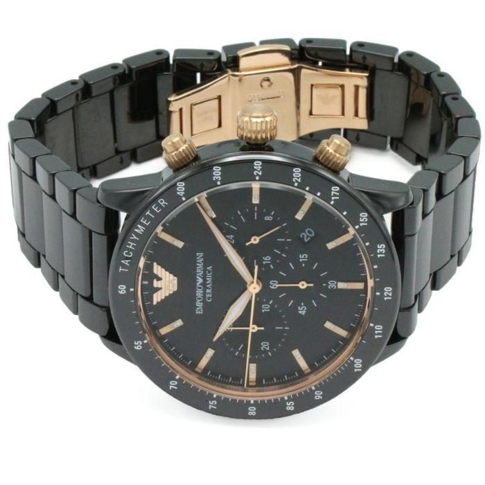 Emporio armani ceramica black watch store