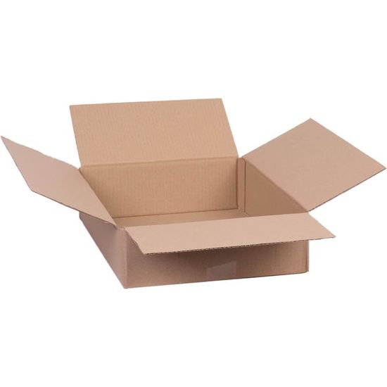 Smiley pack Lot de 25 cartons pliables 400 x 300 x 100 mm marron - En ...