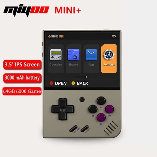 Console de jeux vidéo rétro portable - MIYOO MINI Plus - Gris 64G ...
