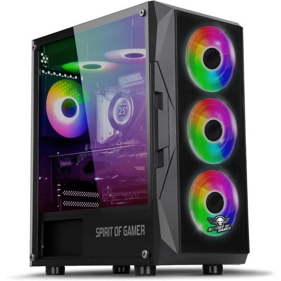 Boitier Pc Gamer Rgb, 6 Ventilateurs 120 Mm Argb Inclus, Compatible ...
