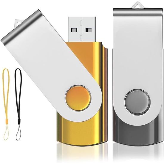 Lot De 2 Clé Usb 64 Go, Dégradé De Couleur Cle Usb 2.0 Rotation Disque ...