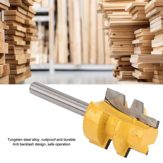 RHO-Mèche de routeur Coupe-joint à Tenon à Dents Obliques de 1/4 ...
