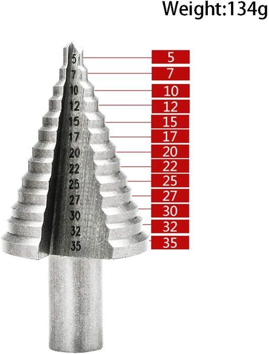 Foret conique en métal Foret étagé de 5 mm à 35 mm, Triangle conique en ...