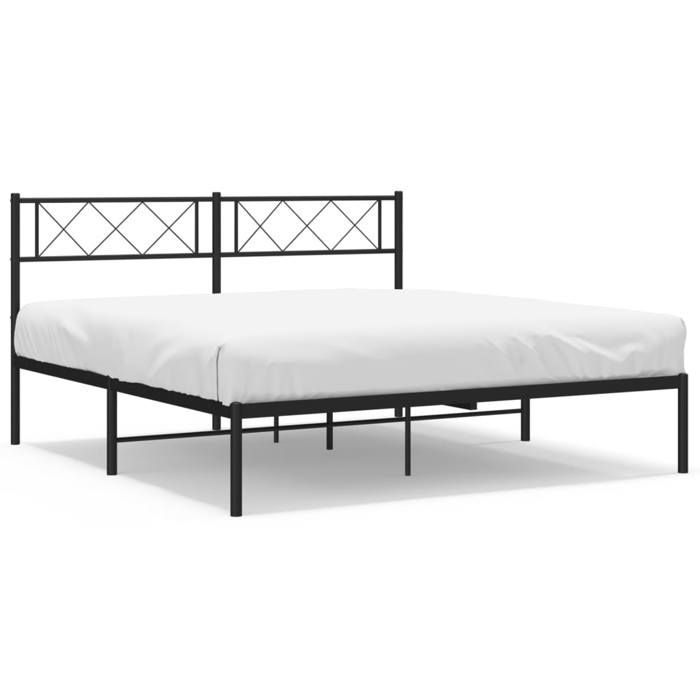 Lit Double Contemporain | Cadre de lit métal |sans matelas| avec tête ...