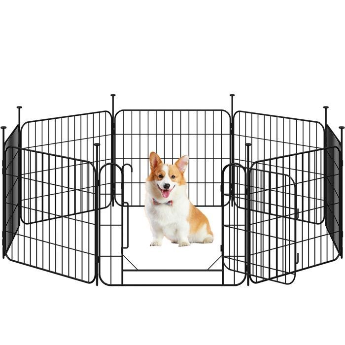 Yaheetech Parc pour Chien Pliable en Métal avec Porte et Piquets Enclos ...