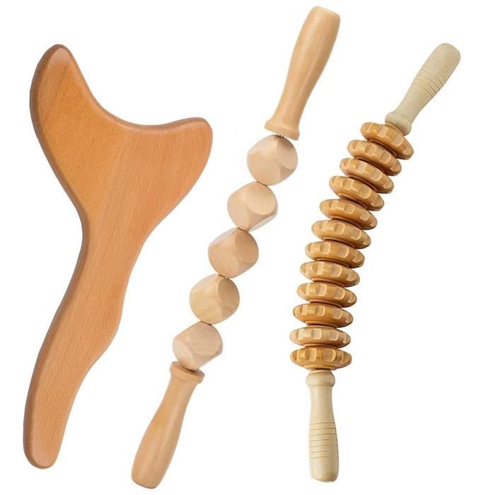 StyleN-3PCS-Outil De Massage En Bois, Rouleau D'exercice Pour Les ...