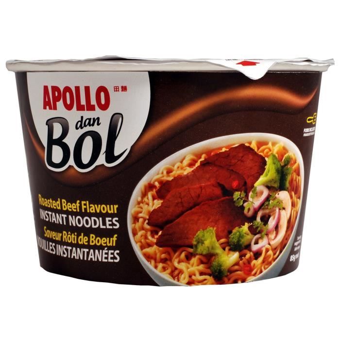 LOT DE 2 - APOLLO - Nouilles dan bol saveur Bœuf Roti - pot de 85 g ...