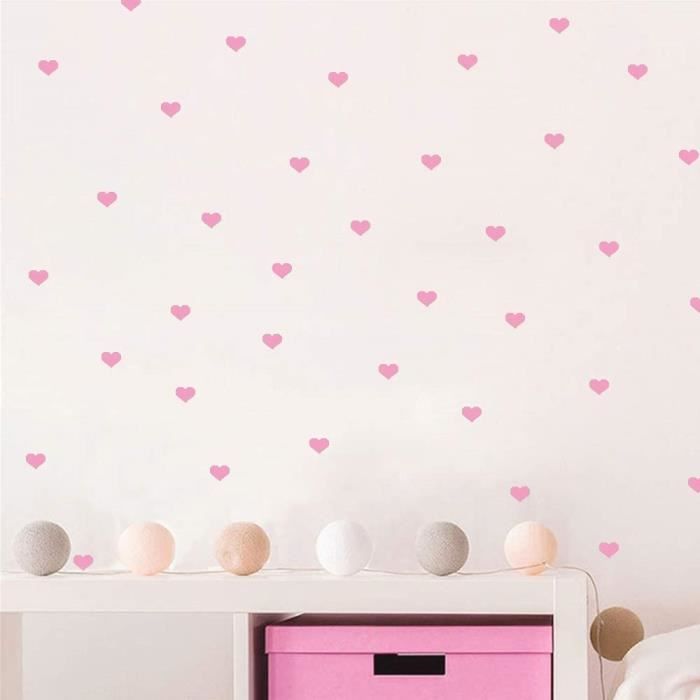 Zbsb Lot de 60 stickers muraux en forme de cœur pour chambre d'enfant ...