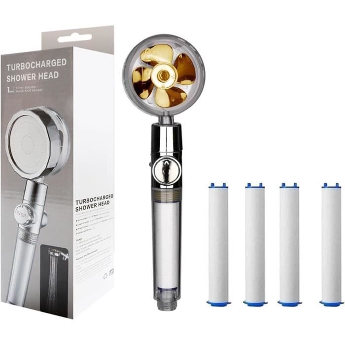 Pommeau De Douche À Économie D'Eau À Hélice Turbo Et Support Pluie De Pommeau De Douche À Haute ...