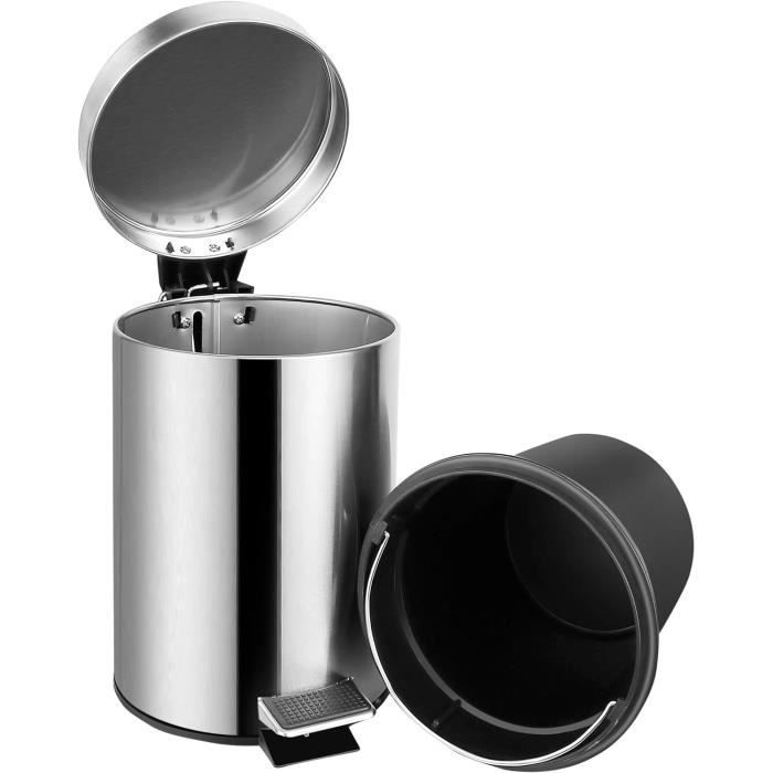 Couvercle Litre Poubelle Pédale Wc Toilette (Acier Inoxydable (Brossé ...