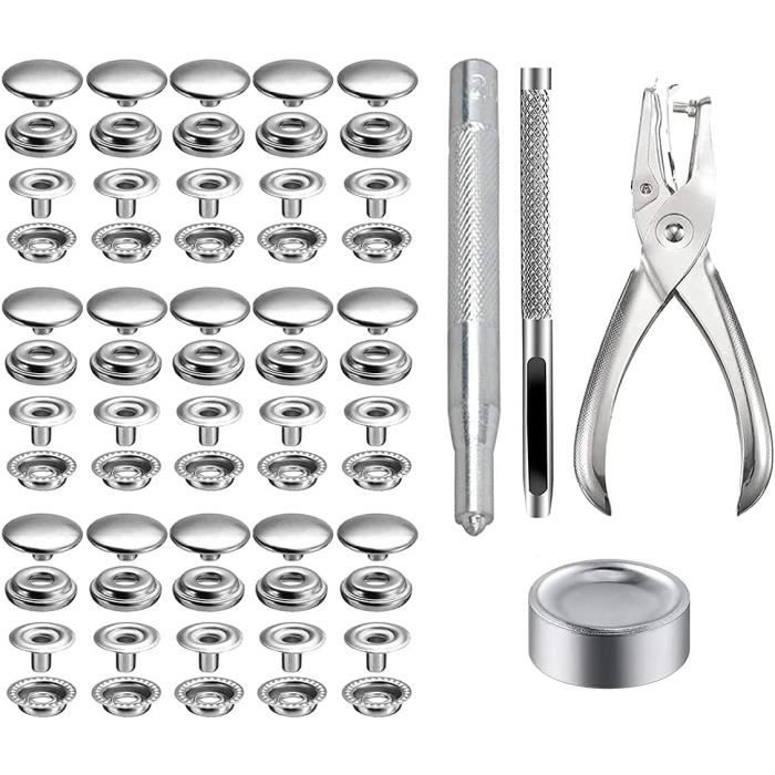 Lot De 200 Boutons Pression En Métal - 15 Mm - En Acier Inoxydable ...