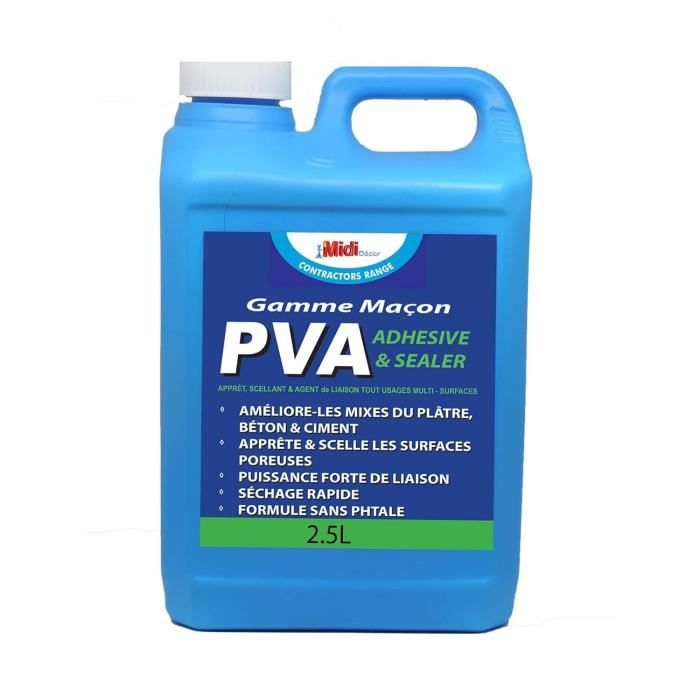 PVA Colle Industial Gamme Mason Adhésif et scellant Incolore 2,5 Litre ...