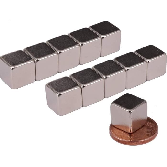 Mini aimant en néodyme 9 x 9 x 9 mm Cube 4,29 kg pour tableau ...