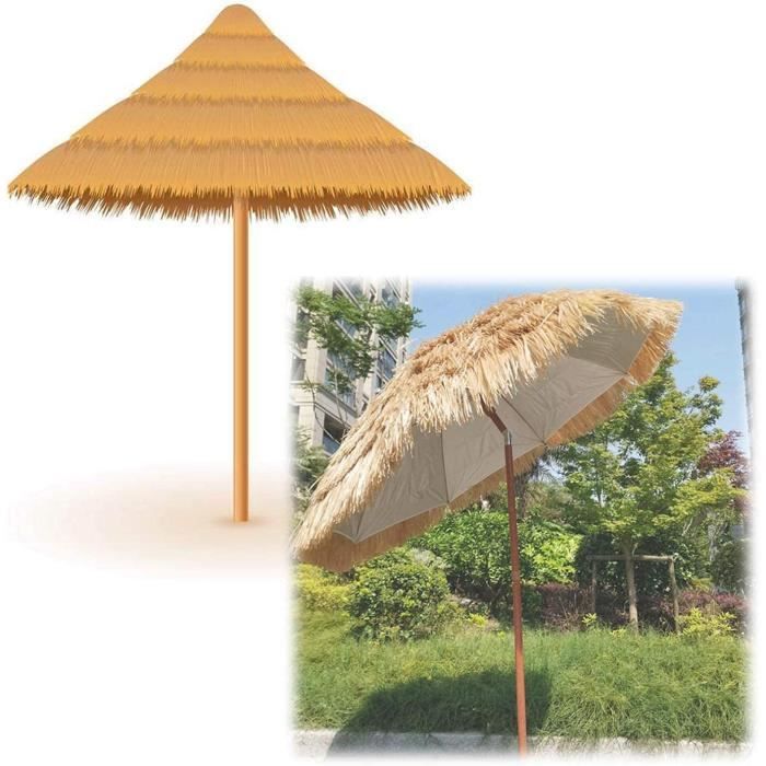 Parasol Rond Parasol de Jardin - Parasol Tiki Patio en chaume pour Cour ...