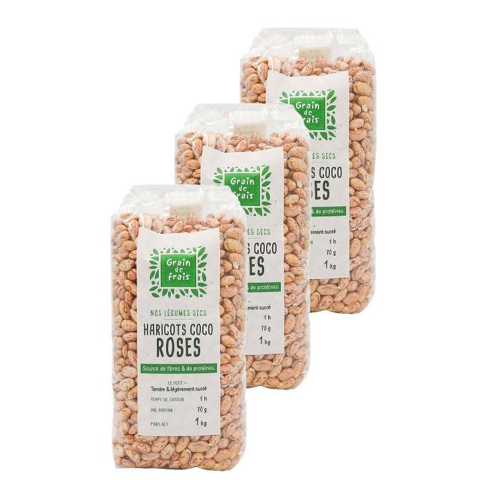 Grain de Frais - Lot 3x Haricots coco roses - Sachet 1kg - Cdiscount Au ...