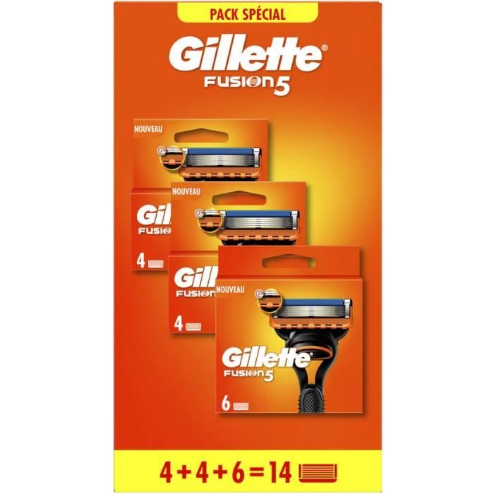 GILLETTE 14 Lames de rasoir FUSION 5 Méga pack Economique - Cdiscount ...