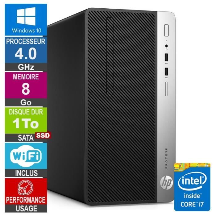 PC HP ProDesk 400 G4 MT i7-6700 4GHz 8Go/1To SSD Wifi W10 - Cdiscount ...