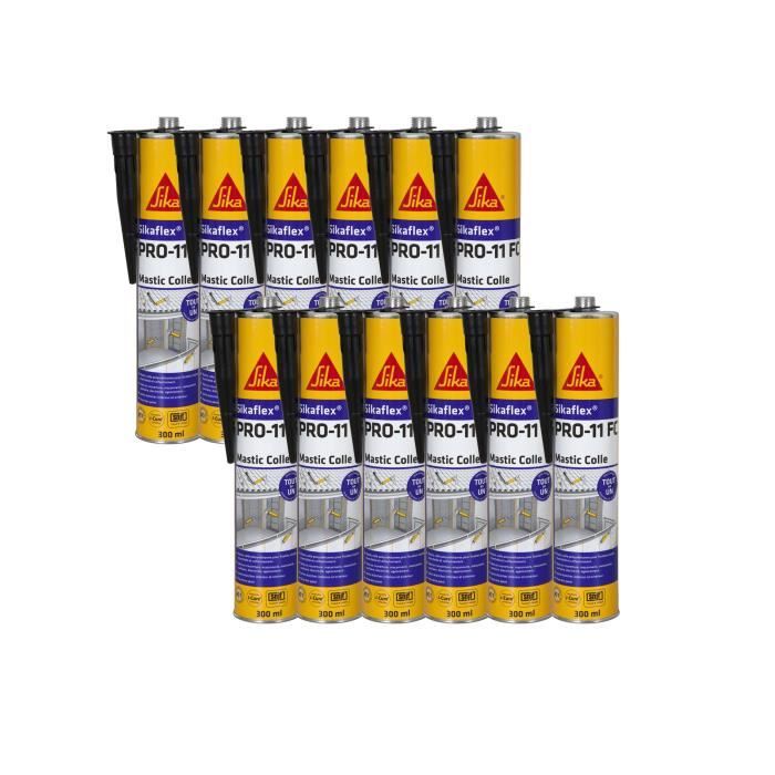 Mastic colle SIKA Sikaflex PRO 11 FC - Noir - 300ml - Lot de 12 ...