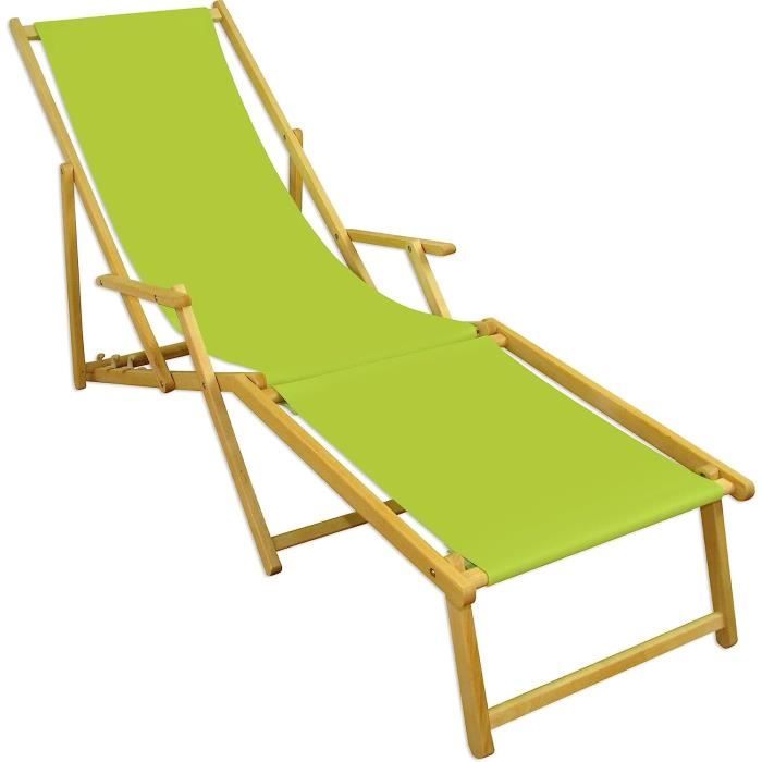 Cha Longue de Jardin Vert Pistache, chilienne, Bain de Soleil Pliant ...