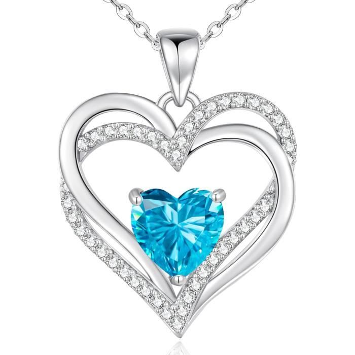 Collier Femme Cadeaux Pour Elle Collier Coeur Pour Femme Argent ...