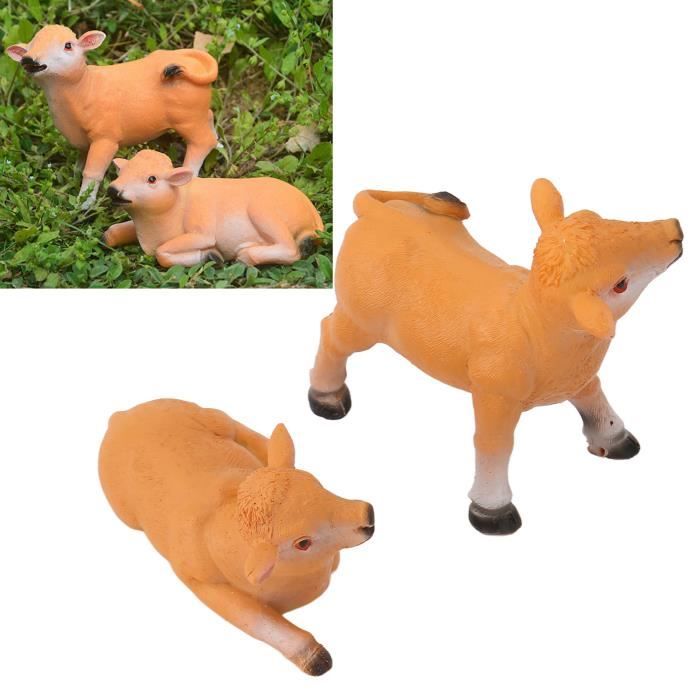 Kaifshop-Statue de veau Figurine de Vache 2 Pièces, Riche en Détails, Décoration de Sculptures ...