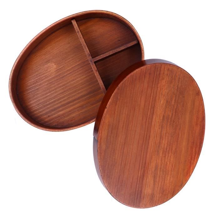 YOSOO Bento Box, Wooden Oval Shape Portable Bento Container for Workers ...