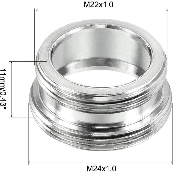 M24*1.0 Mâle À M22*1.0 Mâle Filetage Robinet Adaptateur, Chromé ...