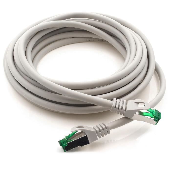 Cat.7 Câble Réseau 1,5M - Gris - 5 Pièces Cat7 Câble Ethernet Poe Lan ...