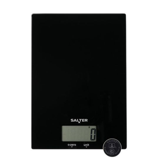 Salter 1170 BK Digital Kitchen Scales Ultra-Thin Kitchen Scales with ...