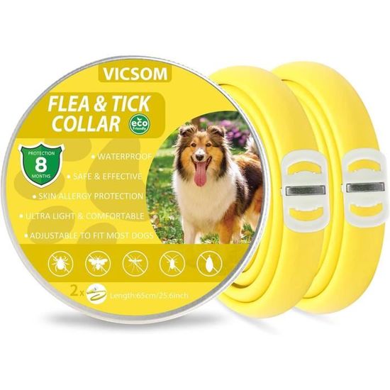 Colliers Anti-Puces pour Chiens, Collier Anti Puces Chien, Collier Anti ...