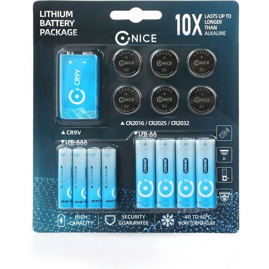 Ensemble-Cadeau Ultimate Lithium Battery Bundle Comprend AA AAA CR2016 ...