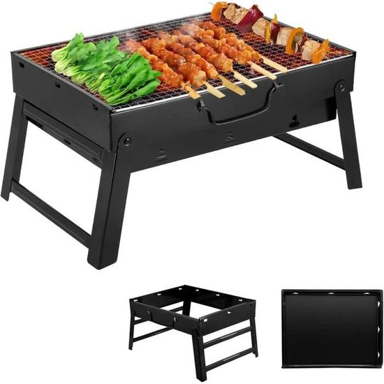 Barbecue Pliable et Portable, Barbecue à Charbon de Bois carré, léger ...