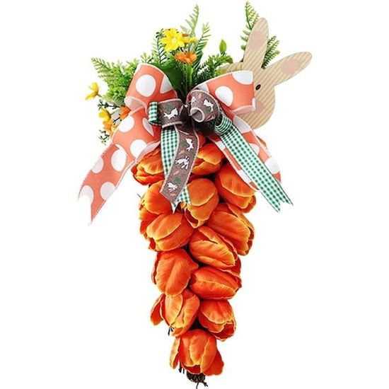Couronne De Carottes De Pâques - Couronne De Pâques Pour Porte D'Entrée ...
