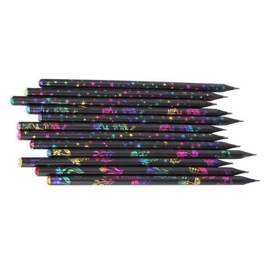 Fdit Crayons d'école 12 pcs Blackwood HB Crayon Enfants Écriture Dessin ...