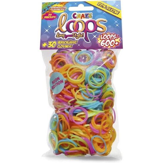 CRAZE LOOPS BAG 600 | Sachet élastiques pour bracelets 600 Anneaux en ...