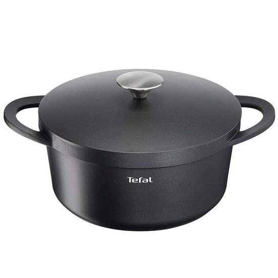 Tefal Trattoria Marmite Rond Noir Faitout Rond Rond Noir Fonte d`Aluminium Titane Noir Céramique ...